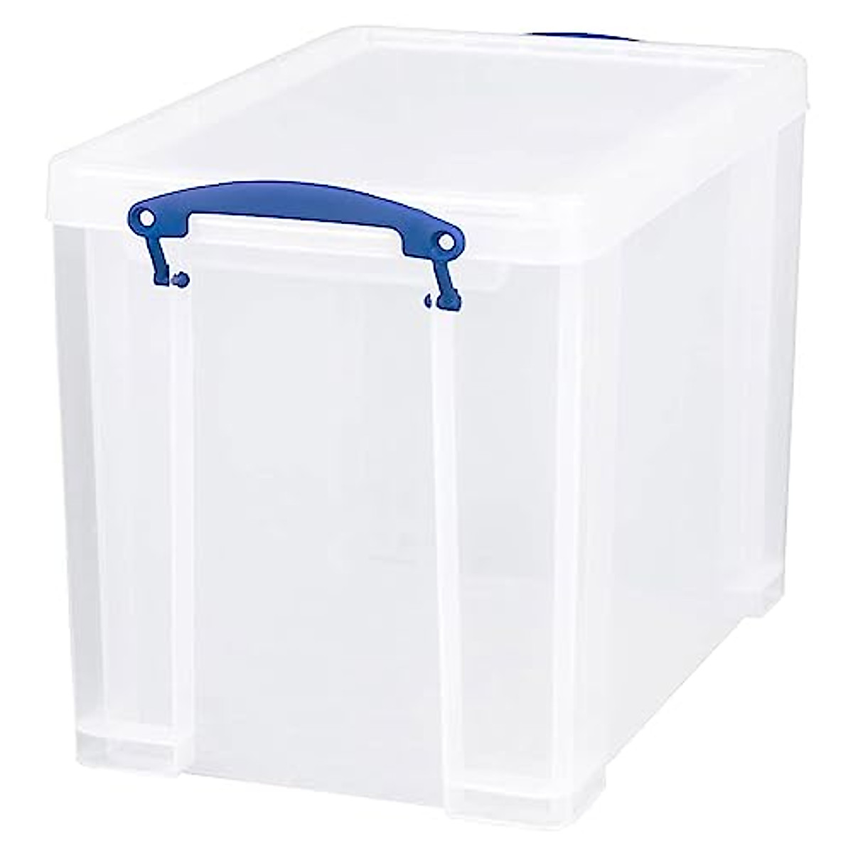 Really Useful Box 19 Liter Plastic Stackable Storage Container w/Snap Lid & Built-In Clip Lock Handles for Home & Office Organization, Clear (2 Pack)
