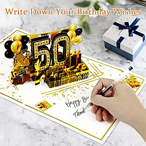 OLOSONG 50th Birthday Card for Men Women, 3D Pop Up 50th Birthday Gifts Cards for Him Her, Back In 1974 Funny 50 Year Old Birthday Decorations