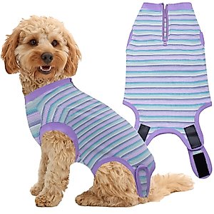 Wabdhally Dog Surgery Recovery Suit,Surgical Recovery Female Spay Suit for Small Dogs Cats,Surgery Recovery Multi Purple Onesie S