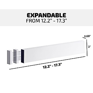 Bambüsi 4 Pack Drawer Divider - Bamboo 2.6" High, 12.5-17" Adjustable Drawer Organizers for Clothes, Expandable Dresser Separators in Bedroom/Bathroom/Kitchen/Office Organization and Storage (White)