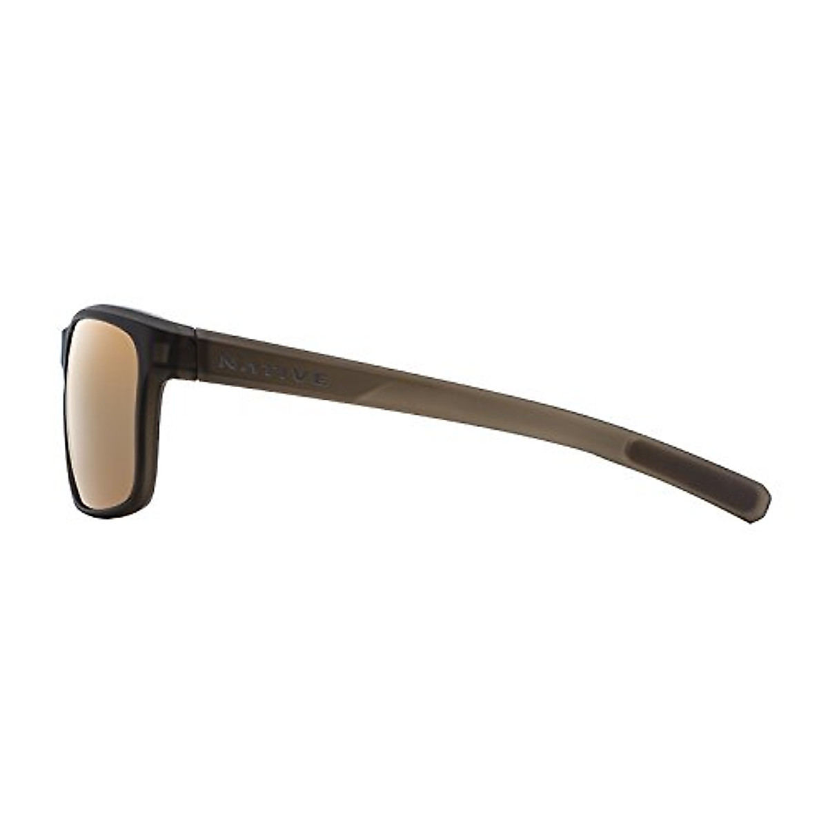 Native Eyewear Wells Polarized Rectangular Sunglasses, Matte Brown Crystal/Bronze Reflex, 58 mm