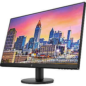 HP P27v G4 27 Inch IPS FHD 1920x1080 Monitor Bundle with HDMI, Low Blue Light, Mini Bluetooth Speaker for Professional Sound, Built-in Mic and Remote Shutter for Photos