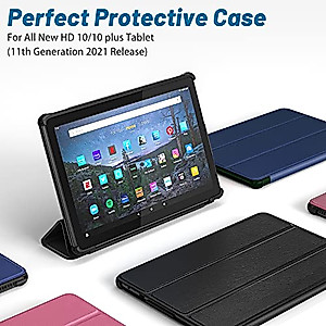 Fire HD 10 Tablet Case, Amazon Kindle Fire 10 Case, Ubearkk Folding Shell Stand Auto Wake/Sleep Protective Cover Case for All New Fire HD 10 & 10 Plus Tablet (11th Generation 2021 Release)