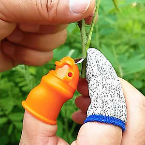 ZFYOUNG Garden Silicone Thumb Knife Set of Two, Picking Vegetable Thumb Knife Finger Guard Picker, Splitter Harvesting Tool