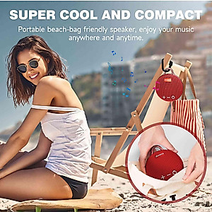 UrbanX Audience Series IPX7 Bluetooth Waterproof Speaker with Clip, 20H Playtime, Compact Speaker with Big Sound, Punchy Bass, Wireless for Mi 11 Pro & Beach, Pool, Boat, Biking Red 2 Pack