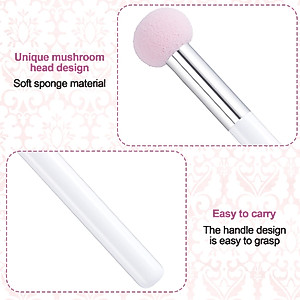 PAGOW 6pcs Sponge Makeup Applicator With Handle, Sponge Eyeshadow Applicators Makeup, Eyeshadow Sponge Brush, Cotton Eye Makeup Eyeshadow Brushes for Women Girls (4.5 inch Long) Washable