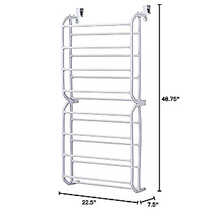 Whitmor 24 Pair Over The Door Shoe Rack-White