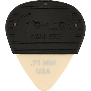 Fender Mojo Grip Guitar Picks 351 Shape, Dura-Tone Delrin, 0.71mm, White 3-Pack