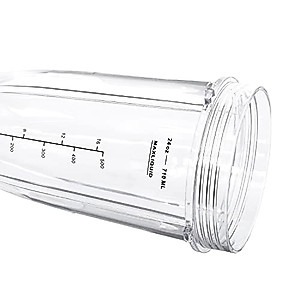 Replacement Blender Cup with Lid (2 Pack) 24 Oz Cups For Ninja Auto iQ BL480 BL482 BL642 NN102 BL682 BL450 BN751 BN801 Foodi SS351 SS401 Ninja Blender Auto iQ Blade