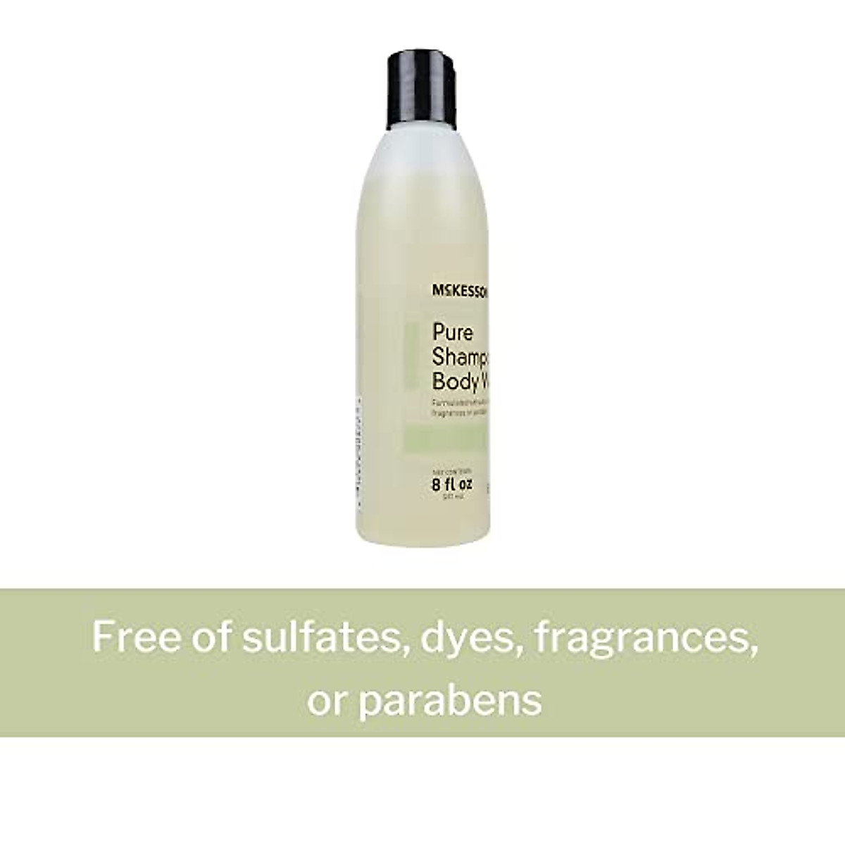 McKesson Pure Shampoo and Body Wash, Sulfates, Dyes, Fragrance and Parabens Free, Unscented, 8 oz, 1 Count