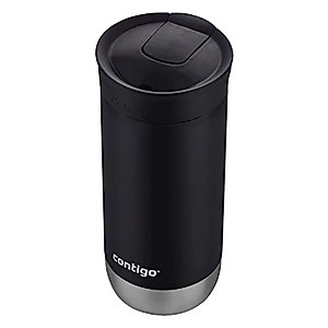 Contigo Huron Vacuum-Insulated Stainless Steel Travel Mug with Leak-Proof Lid, Keeps Drinks Hot or Cold for Hours, Fits Most Cup Holders and Brewers, 16oz Licorice