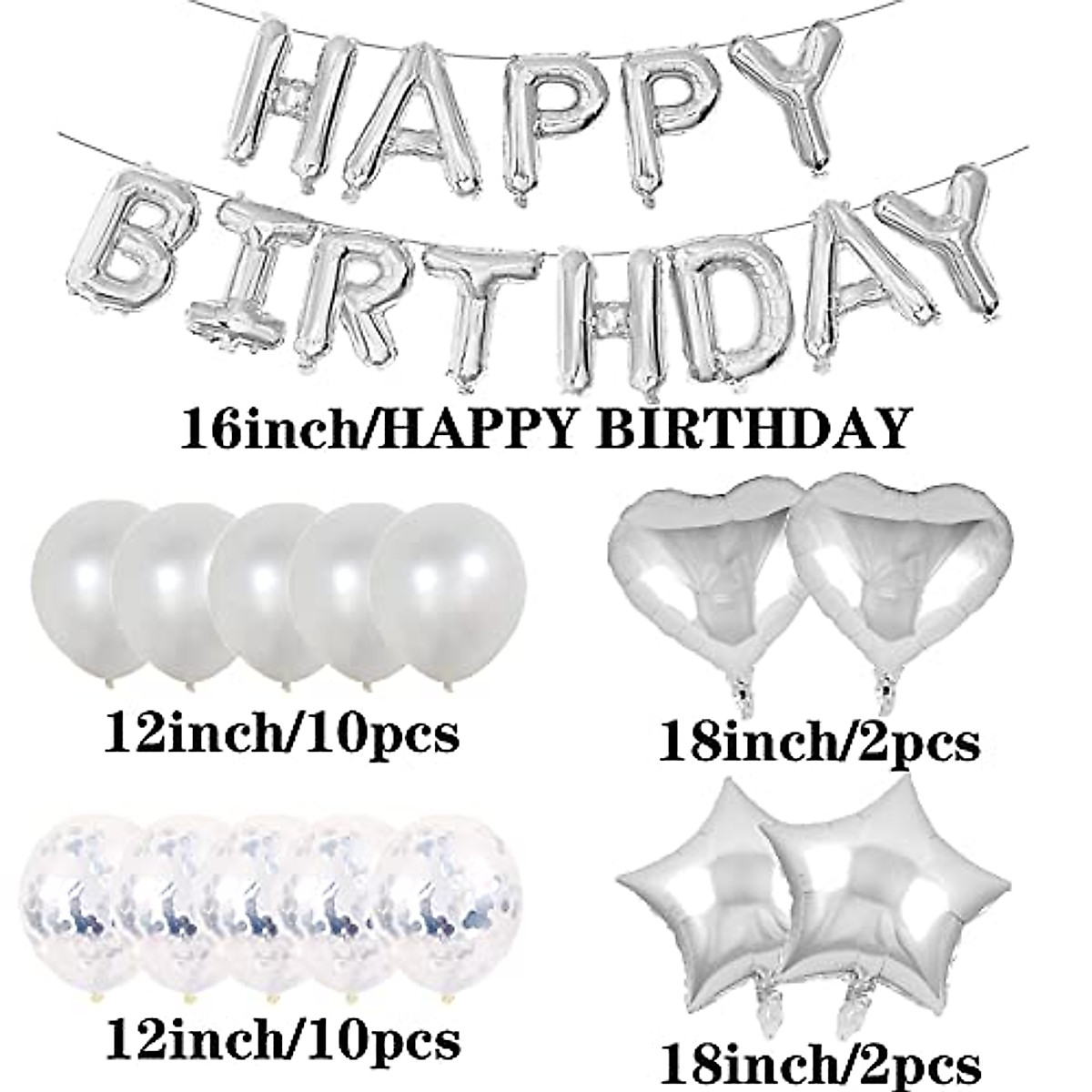 Sweet 30th Birthday Decorations Party Supplies,Silver Number 30 Balloons,30th Foil Mylar Balloons Latex Balloon Decoration,Great 30th Birthday Gifts for Girls,Women,Men,Photo Props