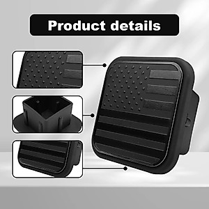 Trailer Hook Dust-Proof Plug, 3.1In * 3.1In * 1.9In, Square Mouth Protection Cover Traction Cover Suitable for Most Cars and Trailers, Car Accessories(Black)