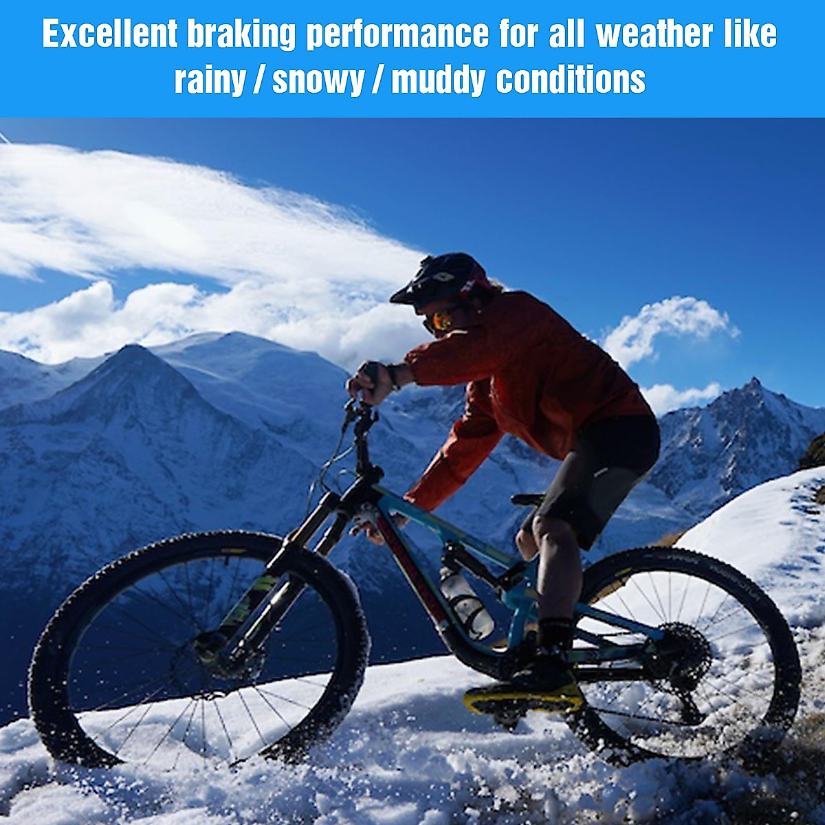 4 Pairs Bike Brake Pads, Bicycle Disc Brake Pads Compatible for SRAM Avid Ball Bearing 5 Mechanical BB5 MTB Brake Pads, Compatible for Merida Duke for Mountain Bike Ebike (with 3 Installation Tools)