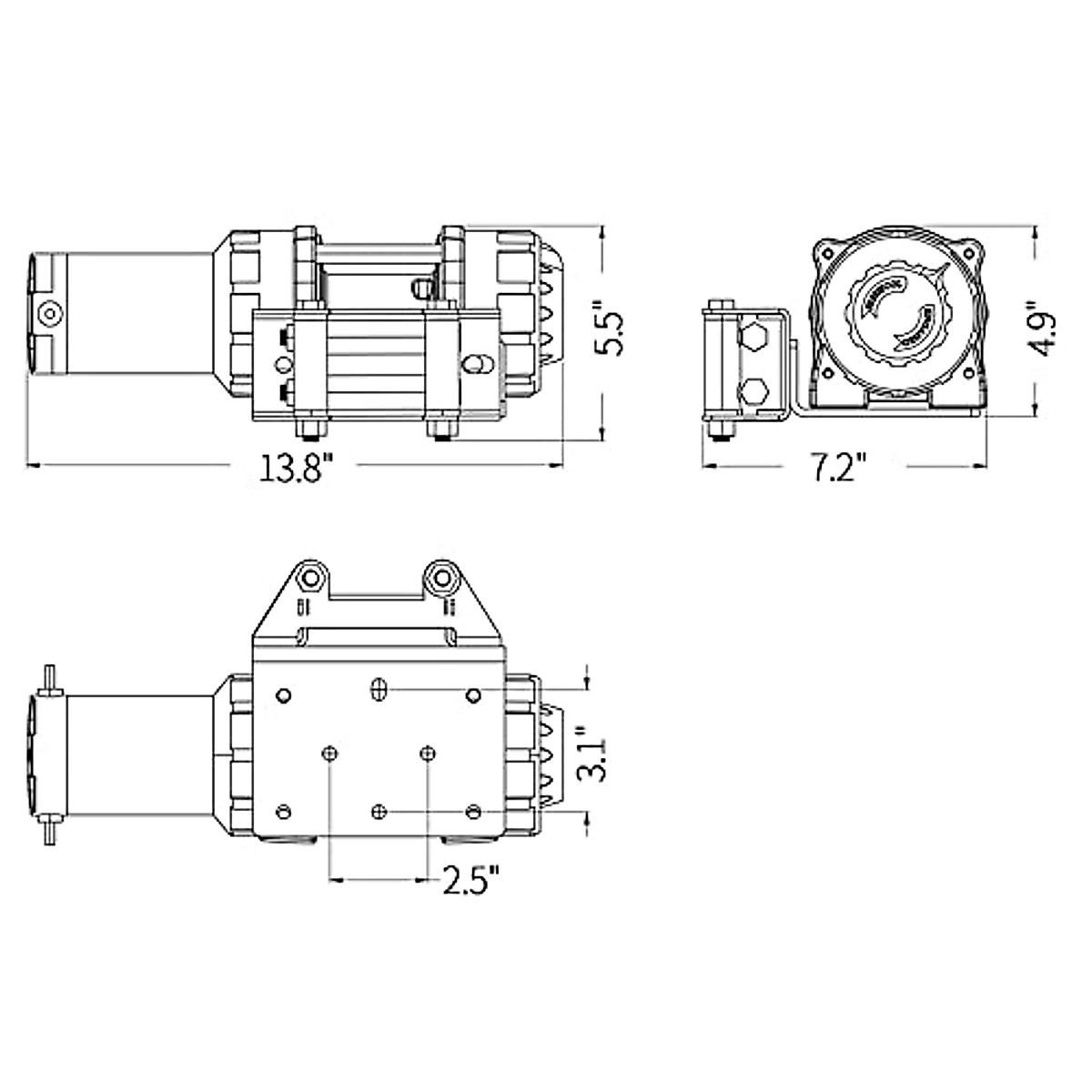 CXRCY 12V 4000 lbs Electric Winch Kits with 3/16"(4.7mm) Diameter x 32.8'(10m) Length Steel Rope ATV/UTV Winch for Towing Off Road Trailer with Wireless Remote Control and Mounting Bracket