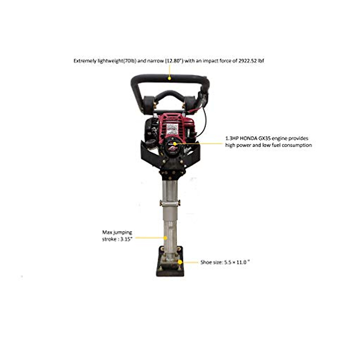 Hoc RM32 Jumping Jack Tamping Rammer Super Lightweight Narrow + 2 Year Warranty