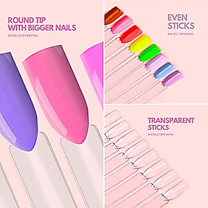 LA NOUR 150 Pcs - Nail Swatch Sticks with Ring & Stickers, – Practice Nail Tips, for Nail Polish, Gel, Dip Powder & Nail Art Practice – Clear, Large & Fan-Shaped – Best for Home & Salon (150 count)