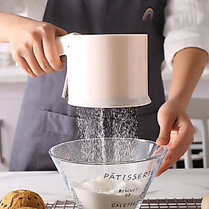 Manual Flour Sieve,Handheld Icing Sugar Strainer Cup, Stainless Steel Mesh Sifter For Baking