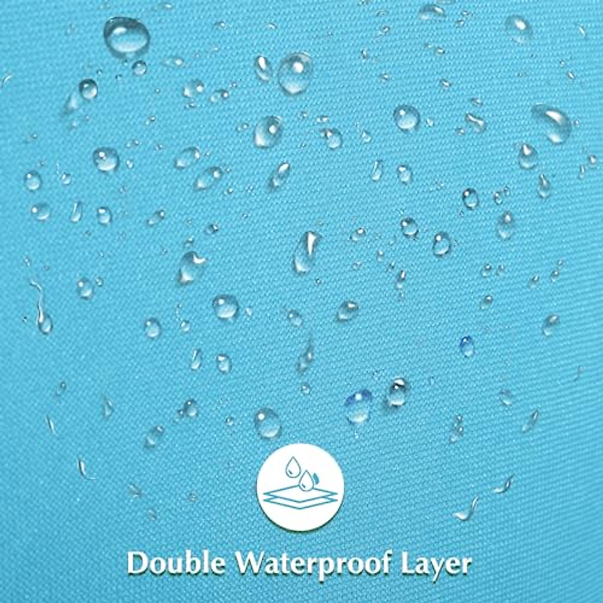 Lewondr Waterproof Outdoor Throw Pillow Cover, 2 Pack Solid PU Coating Throw Pillow Case UV Protection Garden Cushion Cover for Patio Sofa Couch Balcony 20"x20"(50x50cm), Light Blue