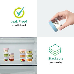 Small Glass Jars with Lids [6 Pack], Salad Dressing Container To Go, Condiment Containers & Dipping Sauce Cups, Glass Meal Prep Containers for Lunch Box (1.7oz)