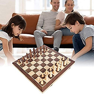 BIENKA MKVRS Chess Chess Set Chess Board Folding Wooden Chess Game Board with Felt Game Board Inside Portable Travel Folding Board Game for Kids Adults Chess Set Chessboard