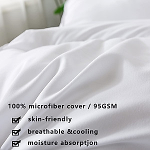 Naluka Mattress Topper Twin Size, Down Alternative Overfilled White Pillow Top Mattress Cover Plush Super Soft 2 Inch Thick Mattress Pad