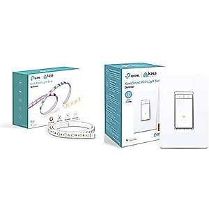 Kasa Smart TP-Link LED Strip Lights Multicolor WiFi & Kasa Smart Dimmer Switch, Single Pole, Needs Neutral Wire,WiFi Light Switch for LED Lights, Works with Alexa and Google Assistant, 1-Pack(HS220)