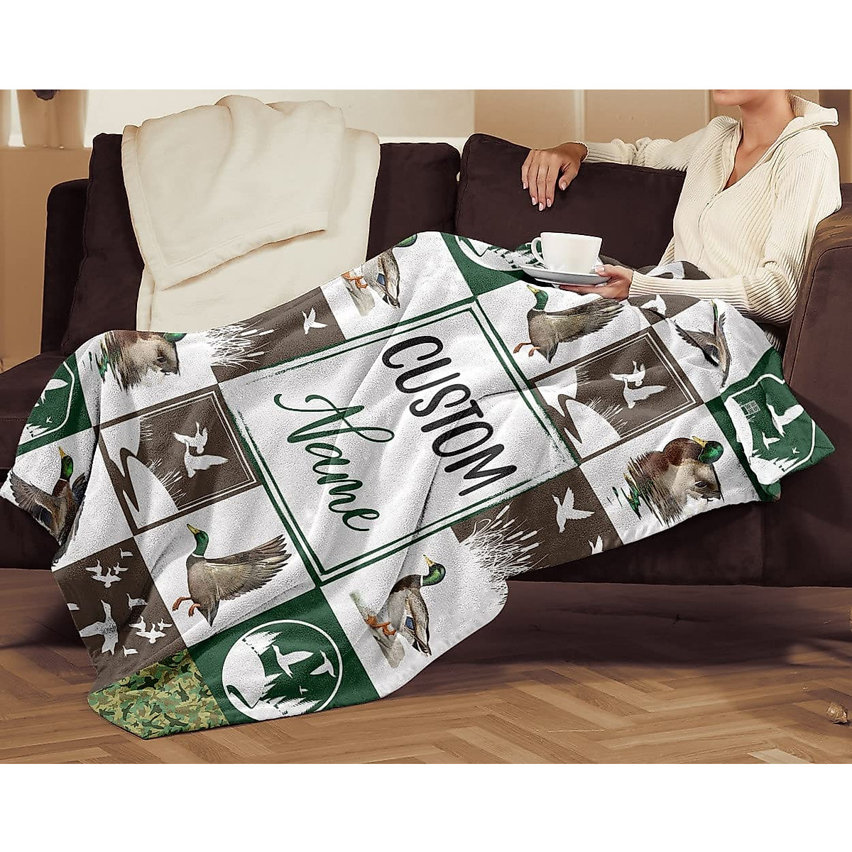 Personalized Mallard Duck Baby Blanket, Custom Name Duck Blanket for Kids, Adults, Baby Name Blanket, Baby Boy Blanket,, Super Soft Plush Throw Blanket for Baby for Kids 30x40, 30X40in