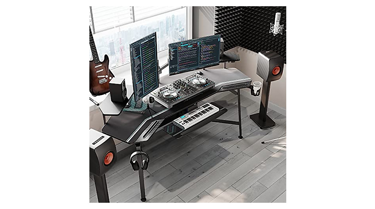 EUREKA ERGONOMIC Gaming Desk with LED Lights