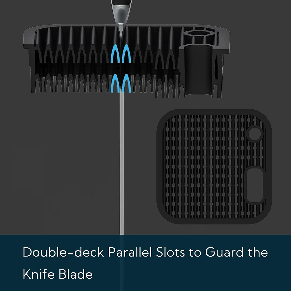 KITCHENDAO XL Stainless Steel Universal Knife Block Holder Without Knives, with Slots for Scissors and Sharpening Rod, Detachable for Easy Cleaning, Slotless Knife Holder Storage for Kitchen Counter