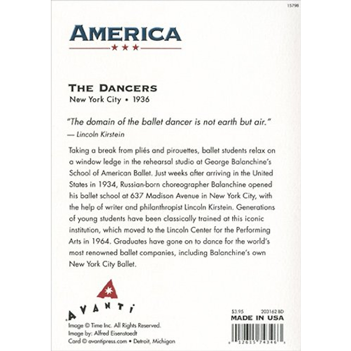 Ballerinas On Window Ledge - Avanti America Collection Dance/Dancing Birthday Card