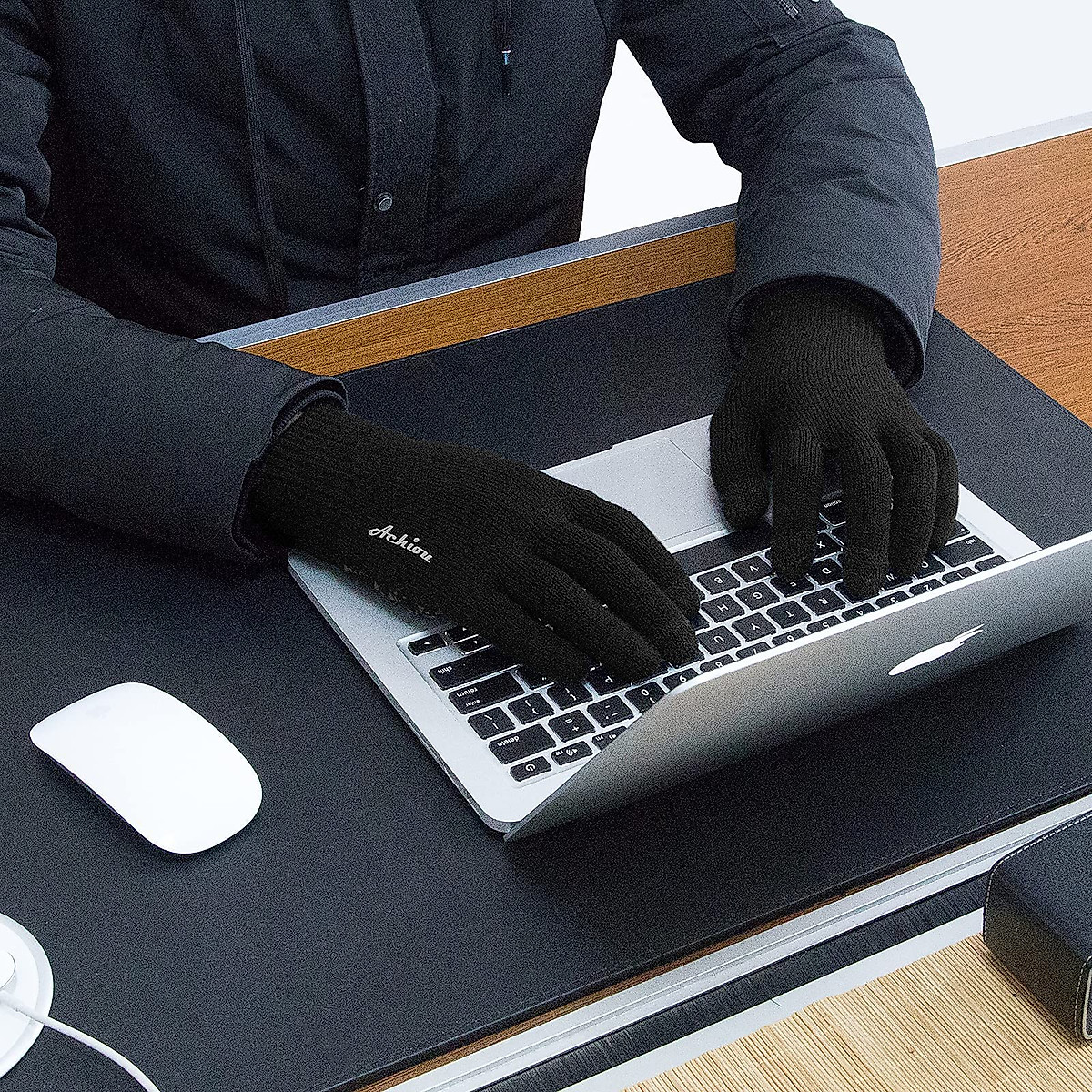 Achiou Winter Gloves for Men Women, Touch Screen Texting Warm Gloves with Thermal Soft Knit Lining,Elastic Cuff