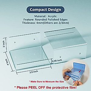 Weronique 2-Pack Wall Shelves Small Adhesive Floating Shelves Acrylic Hanging Shelves Display Ledges with 2 Types of Installation, Clear
