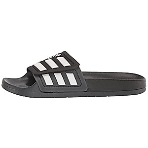 adidas Unisex Adilette Slide Sandal, Core Black/White/Grey Six, 11 US Women