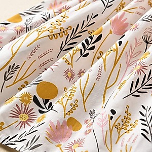 Toddler Baby Girl Sun Dress Wildflower Floral Seaside Beach Dress Overall Outfits Onepiece(Yellow,80/1-2T)