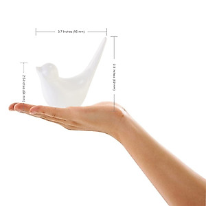 HOME SMILE Bird Ring Holder for Jewelry,Bird Ornaments Shelf Decor,Engagement Wedding Ring Display Holder Stand,Ceramic White
