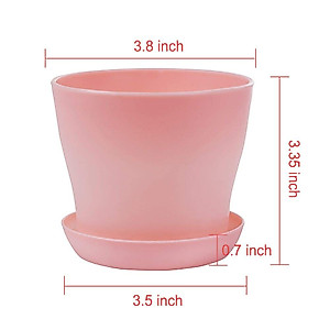 TDHDIKE 10 Pcs Plastic Planters Indoor Pots, Mini Flower Seedlings Nursery Flower Pot with Pallet, Modern Decorative Gardening Containers