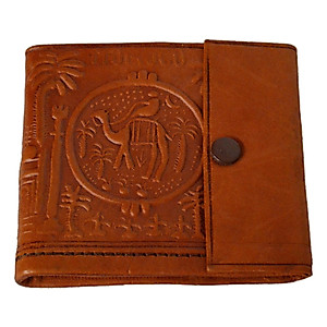 Treasures Of Morocco Moroccan Handmade Wallet Credit Card Leather Coin Change Pocket Small Orange