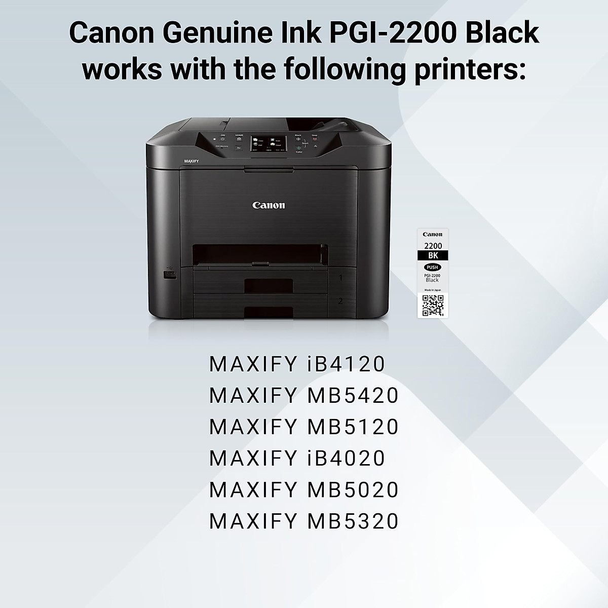 Canon PGI-2200 Pigment Black Ink Tank Compatible to IB4120, MB5420, MB5120, IB4020, MB5020, MB5320