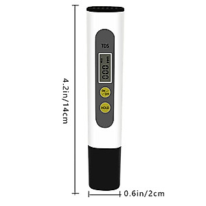 TDS Tester, Water Quality Meter LCD Pen with 0-9990 PPM Measurement Range Portable for The aquaculture Industry Hospitals, Swimming Pools, Household tap Water Quality Testing