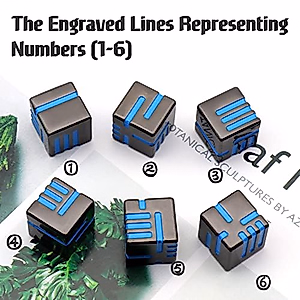 D6 Metal Dice Set, HNCCESG 6 Sided Dice 6 Pieces Solid Metal Game Dice for DND Dungeons and Dragons Role Playing Game RPG Pathfinder Shadowrun Warhammer D&D Accessories Gift (Blue)