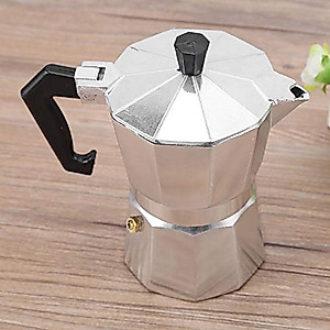 Mocha Pot, Aluminum Classic Espresso Coffee Maker Stove Moka Pot Home Office Use 100ML 2-Cups