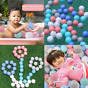 LANGXUN 50pcs Soft Plastic Balls - Toy Balls for Kids - Gift for Toddler Birthday Christmas, Ball Pit Play Tent, Water Toys, Kiddie Pool, Party Decoration