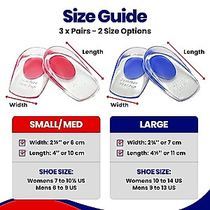 Heel Cups Plantar Fasciitis Inserts - Silicone Pads for Bone Spurs Pain Relief Protectors of Your Sore or Bruised Feet Best Insole Gels Treatment by Armstrong Amerika (Small)