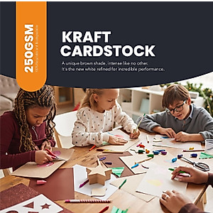 Kraft Cardstock Thick Paper 50 Sheets, 8.5" x 11" Heavyweight 92lb Cover Card Stock for Crafts and DIY Cards Making