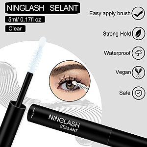 Lash Cluster Glue Waterproof Lash Bond and Seal and Lash Remover NINGLASH Super Strong Hold 5 Days Long Lasting Cluster Lash Glue for DIY Eyelash Extensions Fast Drying Lash Glue For Eyelash Clusters