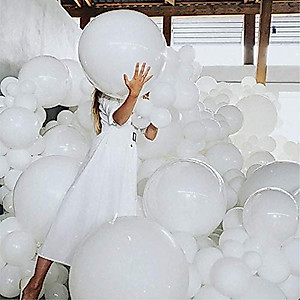 5pcs Large White Balloons Giant 36 Inch Big White Balloons Jumbo Latex White Balloon for Wedding Birthday Baby Shower Carnival Party New Year's Day Decorations