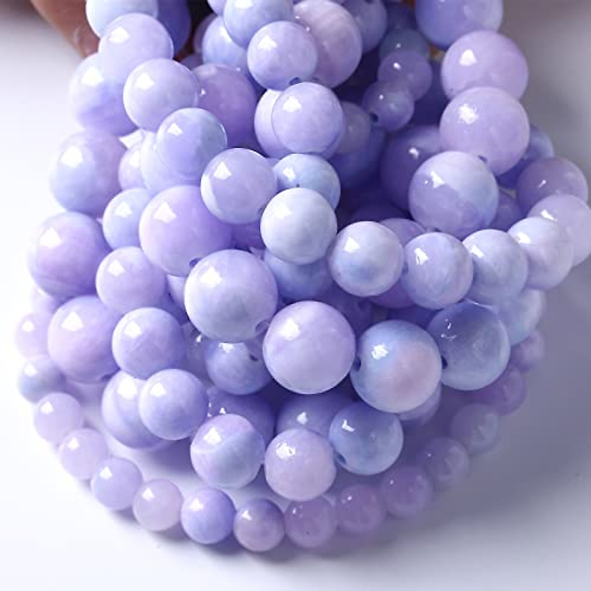 10mm 36pcs Natural Galaxy Purple Persian Jades Stone Beads for Jewelry Making Round Loose Beads DIY Bracelet 15" Energy Healing Power Stone Beads(10mm, Galaxy Starry Purple Jade)