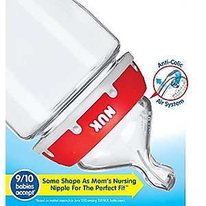 NUK Perfect Fit Baby Bottle, Dots, 3 Count (Pack of 1 )