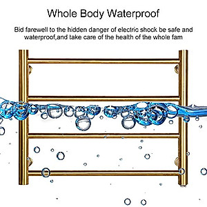 ILROOMH Towel Warmer, Wall Mounted Heated Towel Rack, Safety Waterproof Switch Home Bathroom 4 Bars SUS304 Stainless Steel Towel Warmers Brushed Gold,Hardwiring